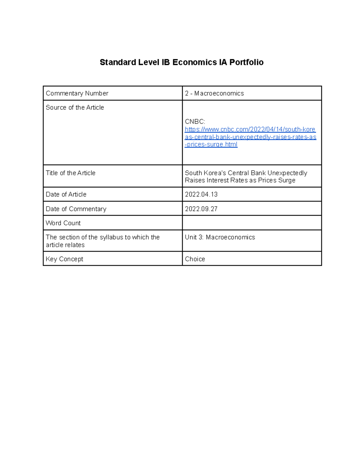 Macroeconomics Paper - Standard Level IB Economics IA Portfolio ...