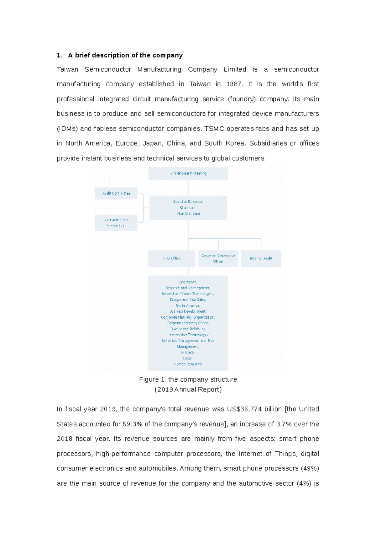 TSMC analysis - A brief description of the company Taiwan Semiconductor ...