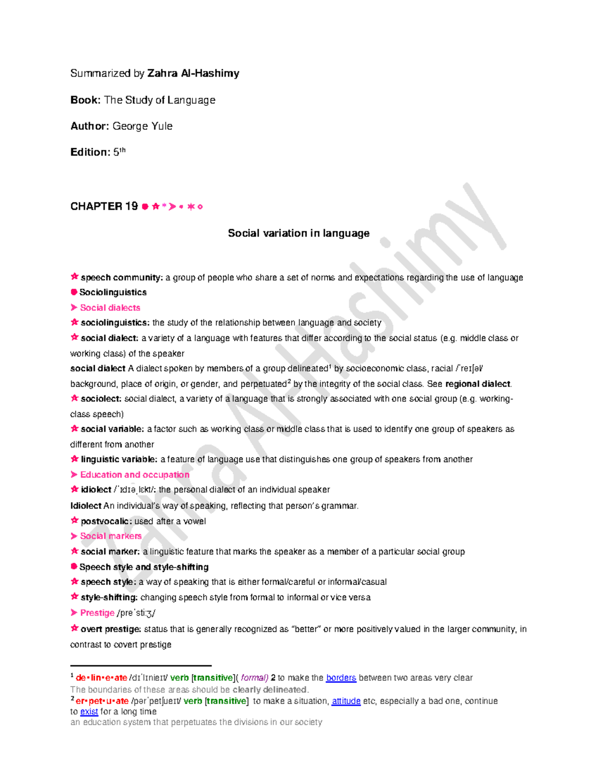 19 Social variation in language (Yule) - Warning: TT: undefined function: 32 Warning: TT ...