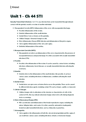 Unit 1 - Ch 42 Nursing Care of Women With Reproductive System Disorders ...