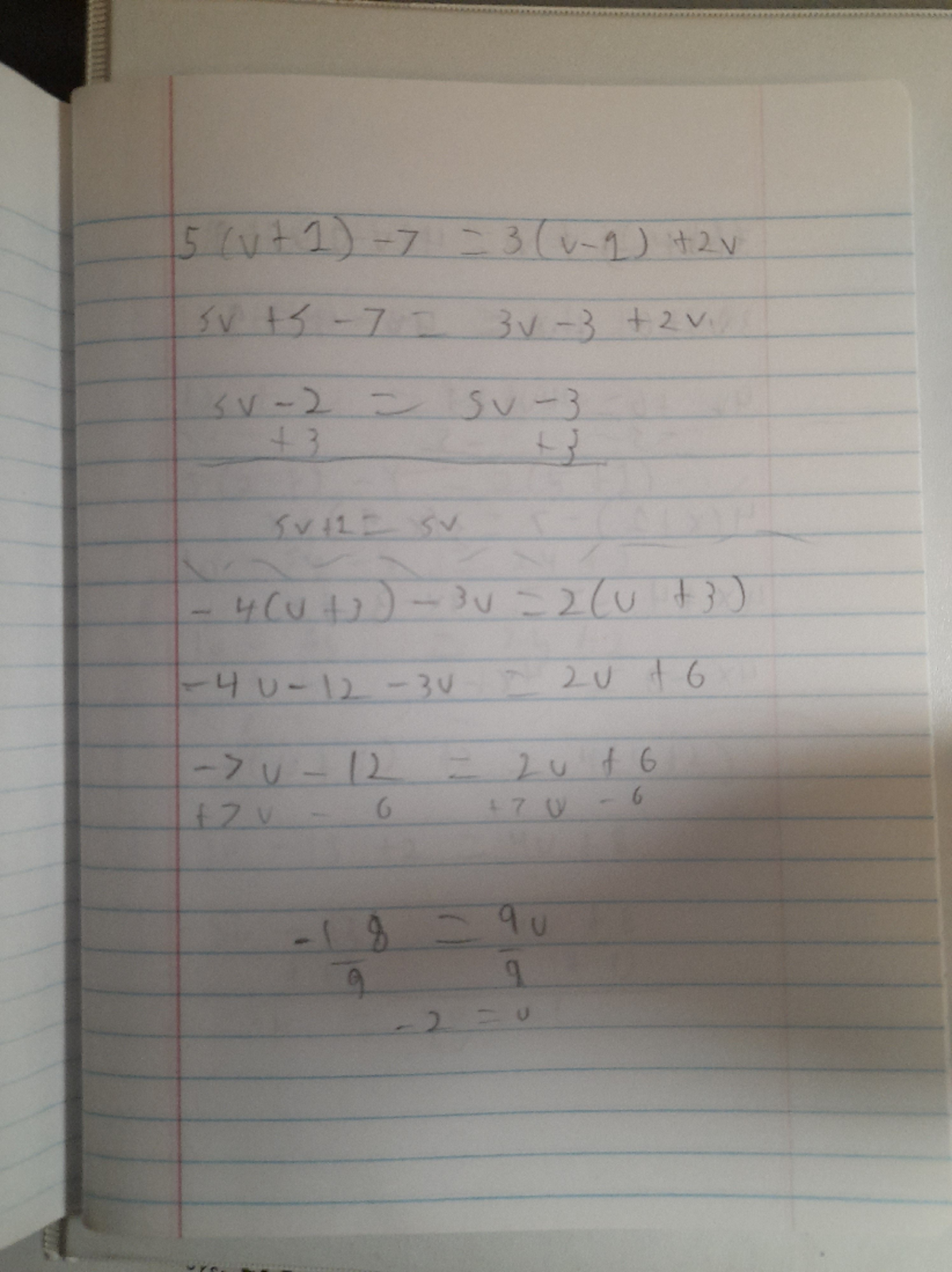 20230402 210803 - Math Continuous - MATH 1111 - 5 (v+1) -7 =3 (v-1) +2V ...
