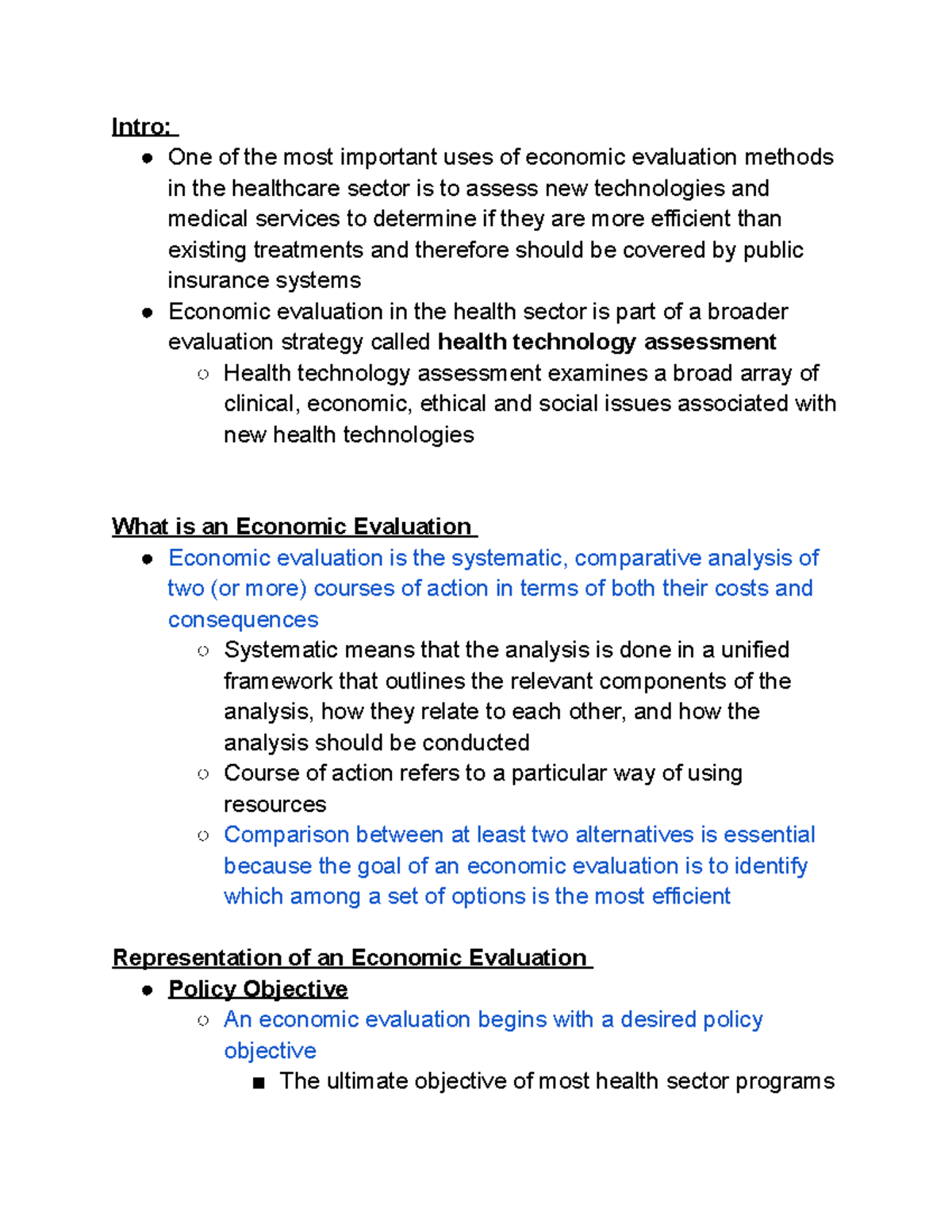 EC248 Chapter 4 Economic Evaluation - Intro: One of the most important ...