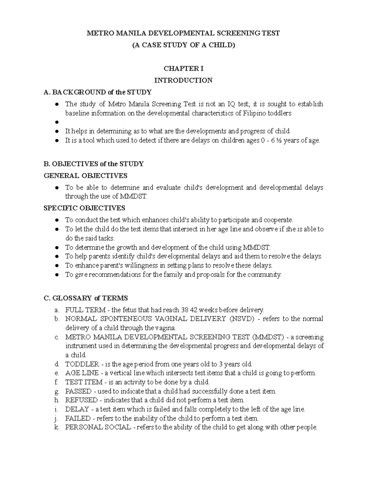 Palanca- Mmdst-Outline - METRO MANILA DEVELOPMENTAL SCREENING TEST (A ...