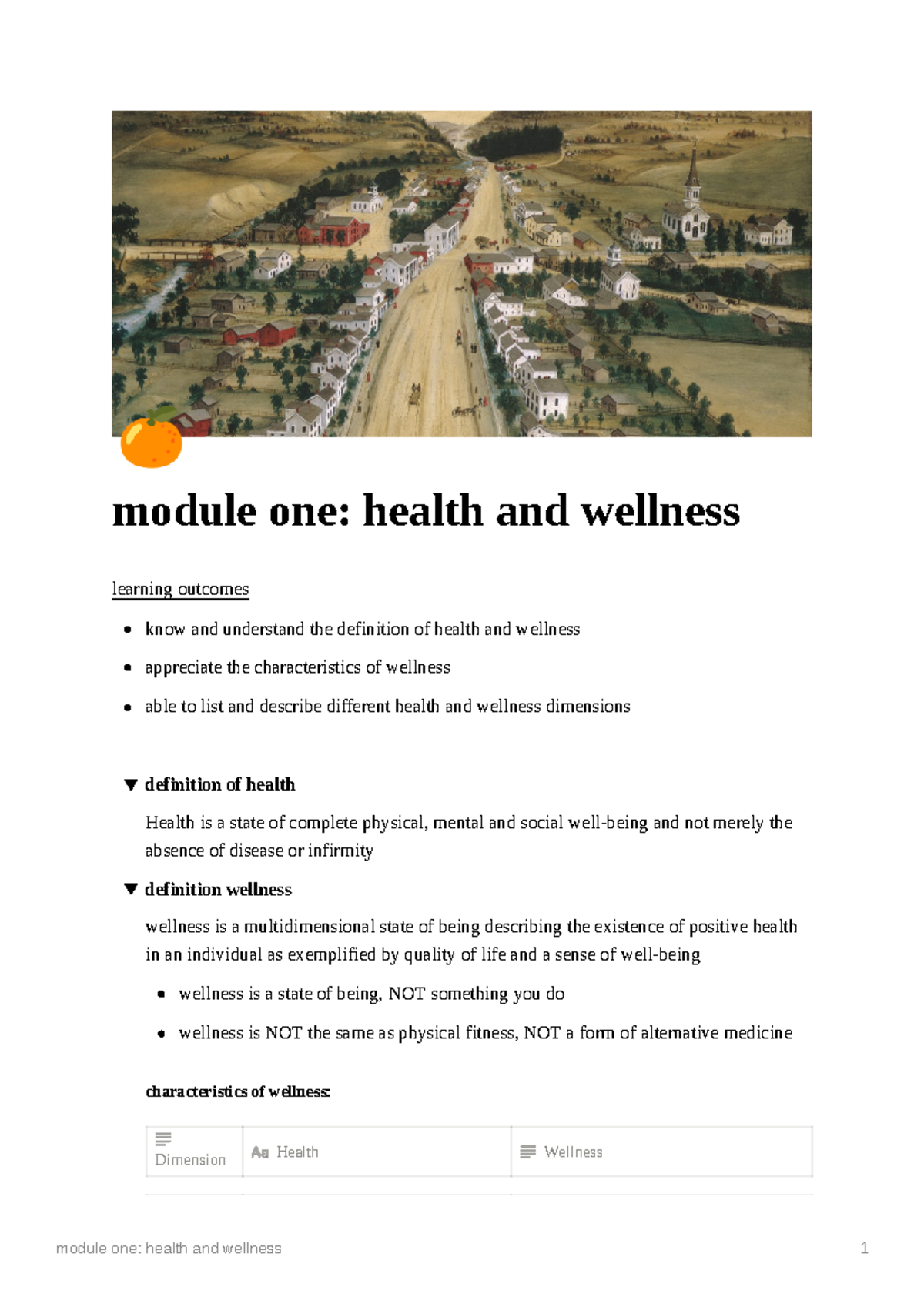 Module one health and wellbeing - ? module one: health and wellness ...