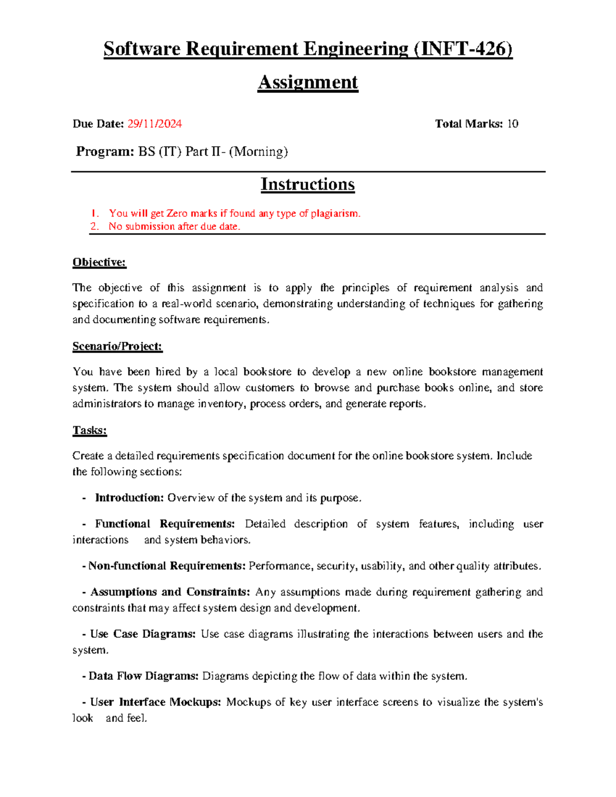 Assignment SRE - asdfghjklkjhgfdfghjkjhgfdsdfghjkjhgfd - Software Requirement Engineering (INFT ...