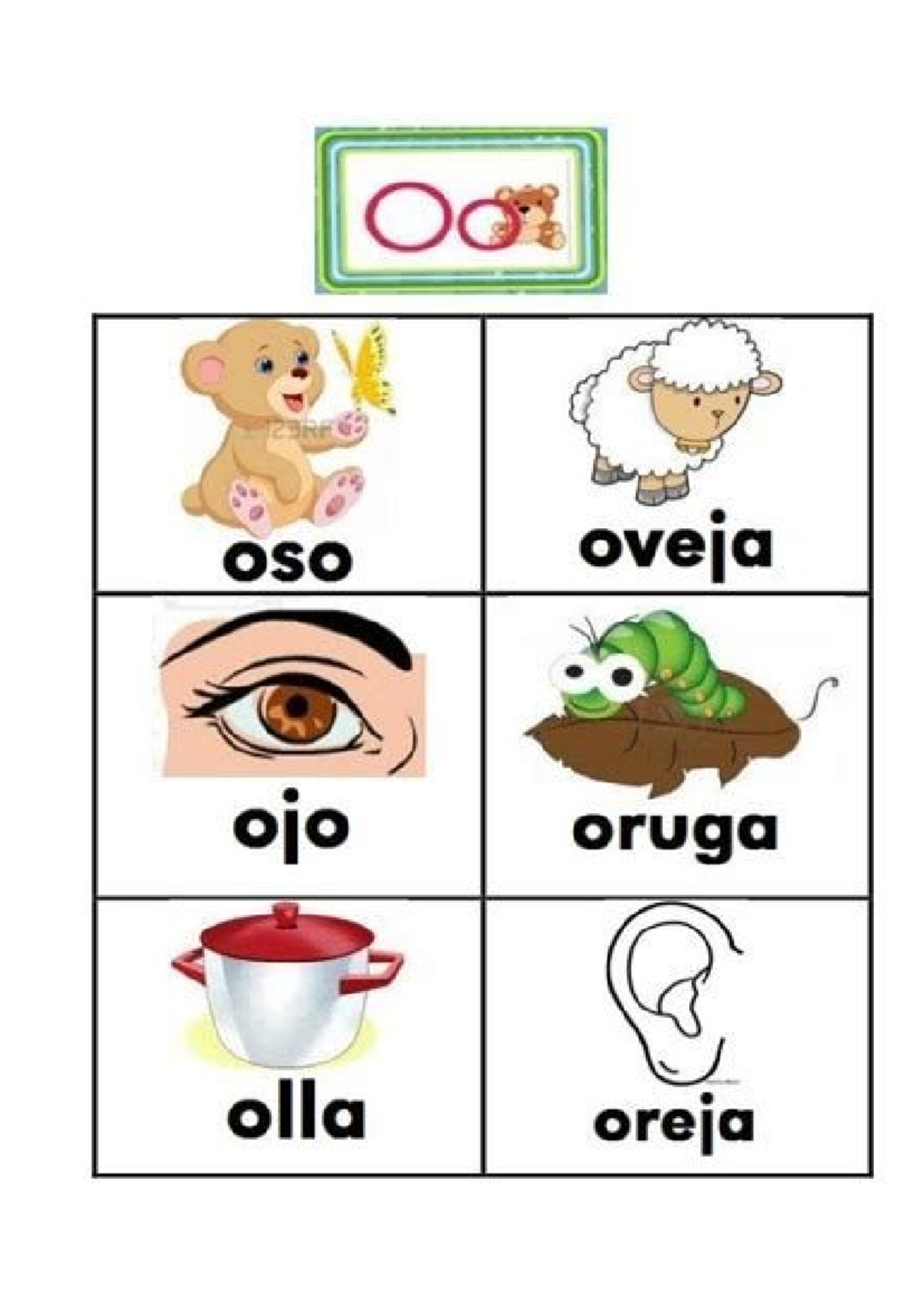 O - okei - Derecho constitucional - Oor 23RF oso oveja ojo oruga olla ...