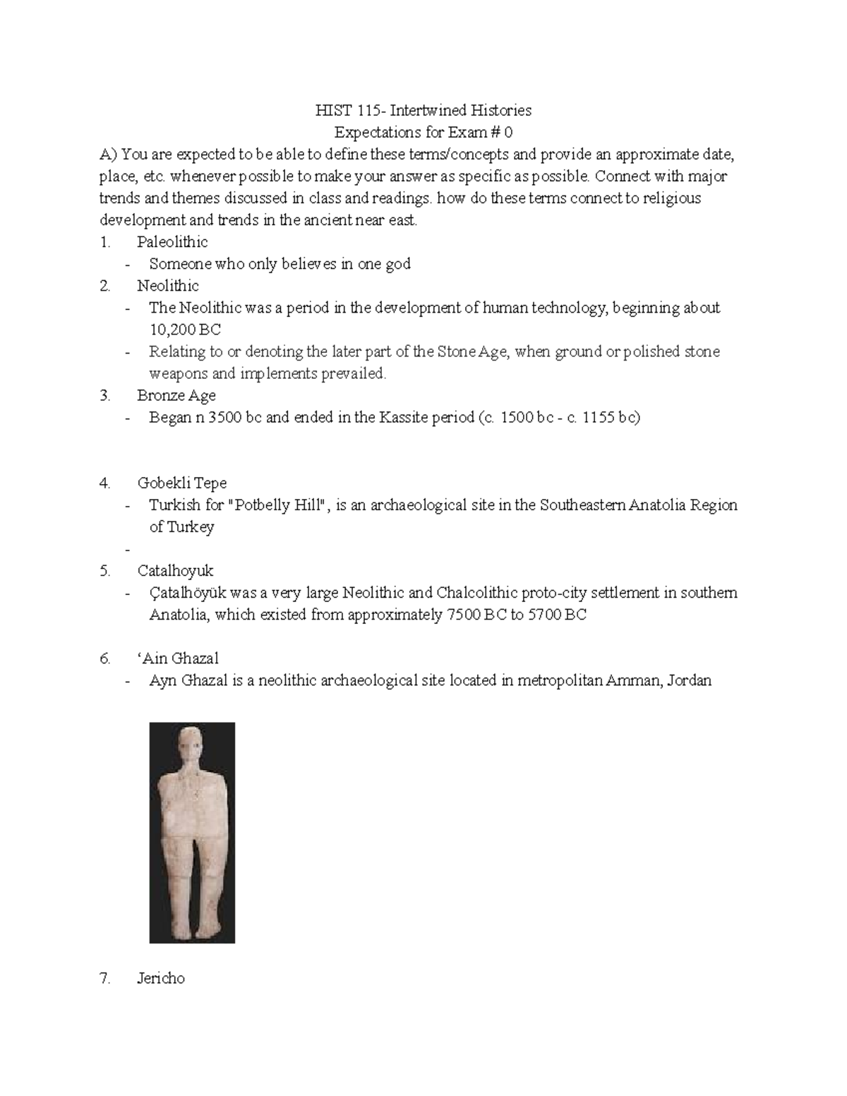 History Exam 0 Study Guide - HIST 115- Intertwined Histories ...