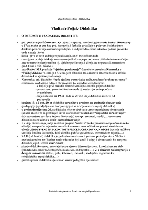 Didaktikaaaaaaaa - DIDAKTIKA PRVI SEMESTAR grč. didaskeim – poučavati ...