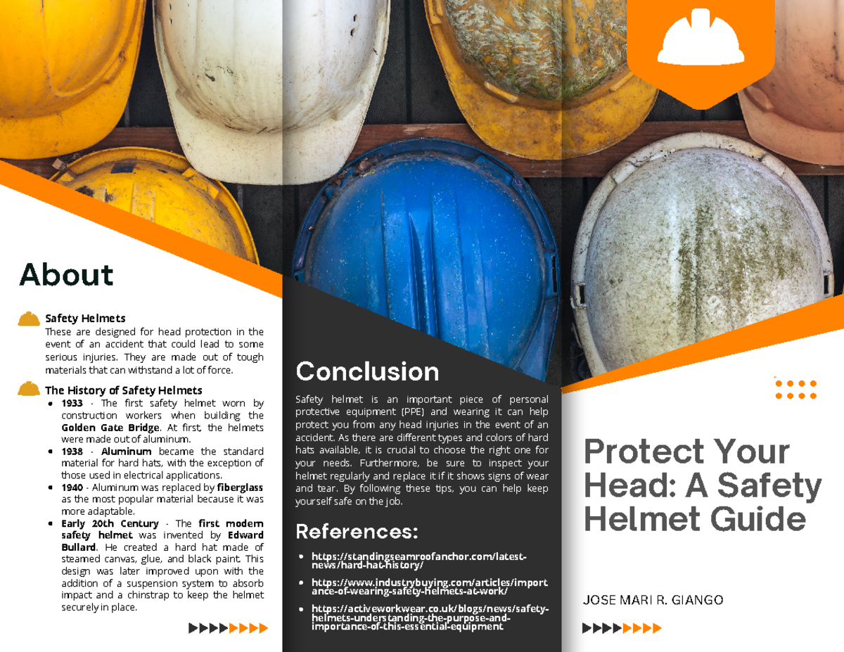 Safety Helmet Brochure - Safety helmet is an important piece of ...