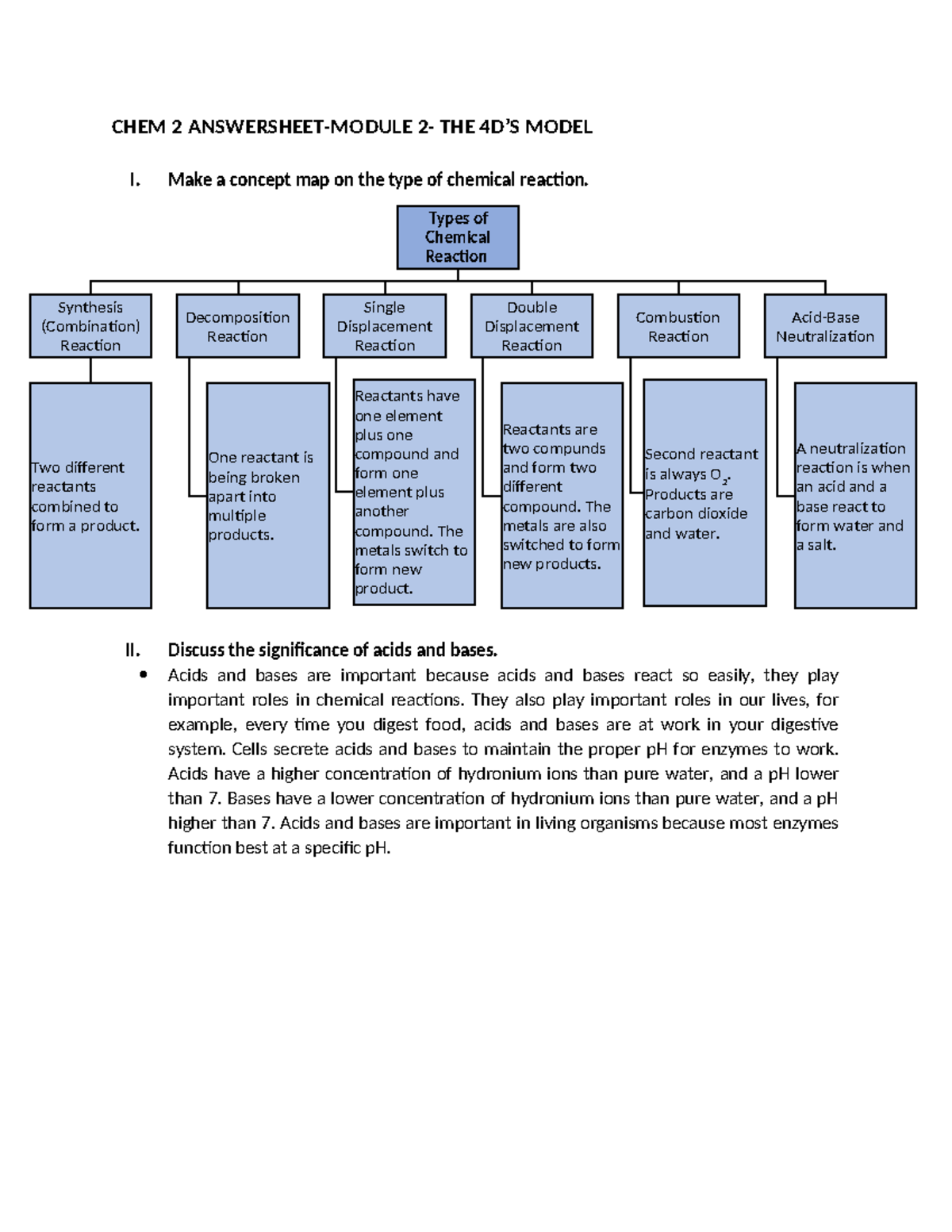 Answersheet-CHEM- Module 2-THE 4D’S Model - CHEM 2 ANSWERSHEET-MODULE 2 ...