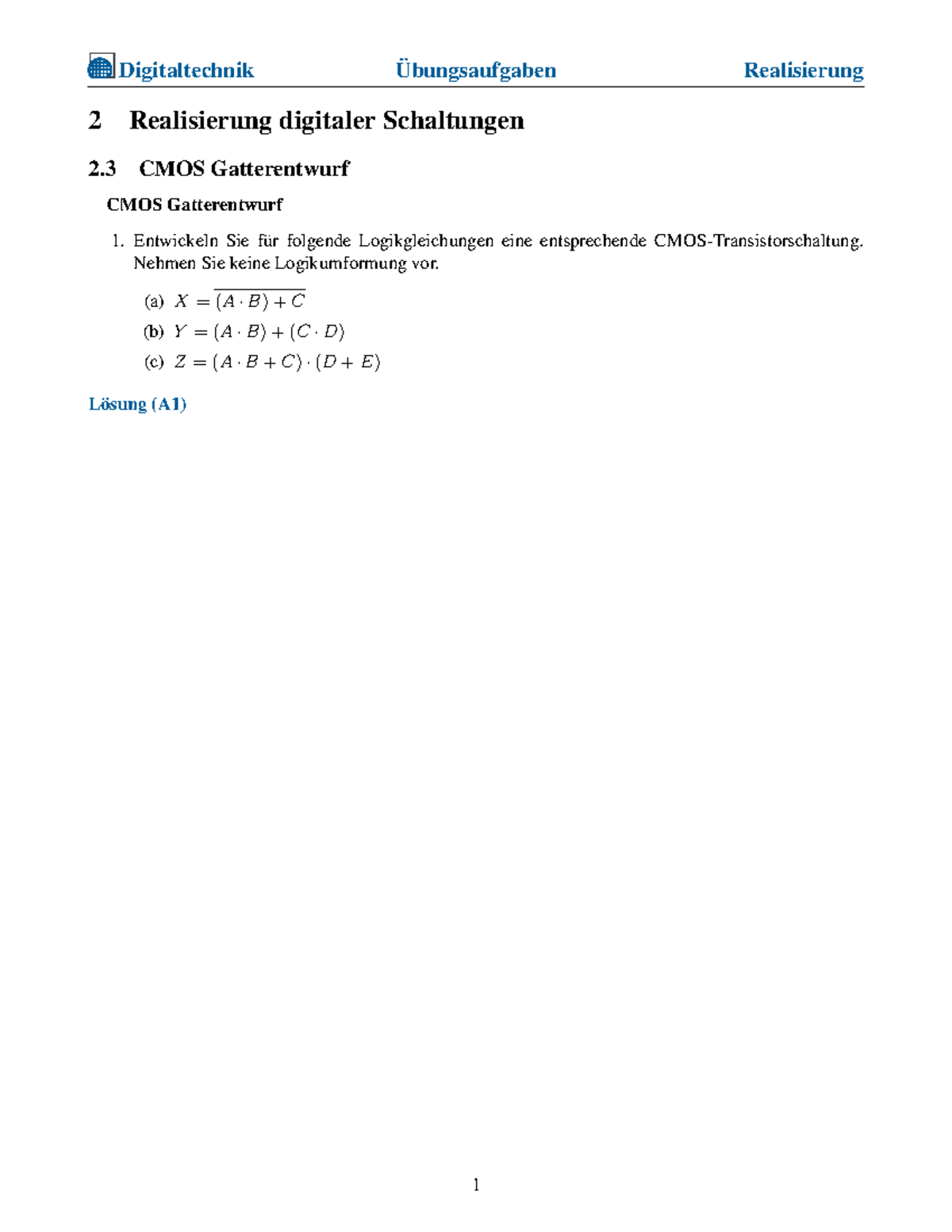 05 cmos gatter - Technical University of Munich Winter Term 2017-2018 ...