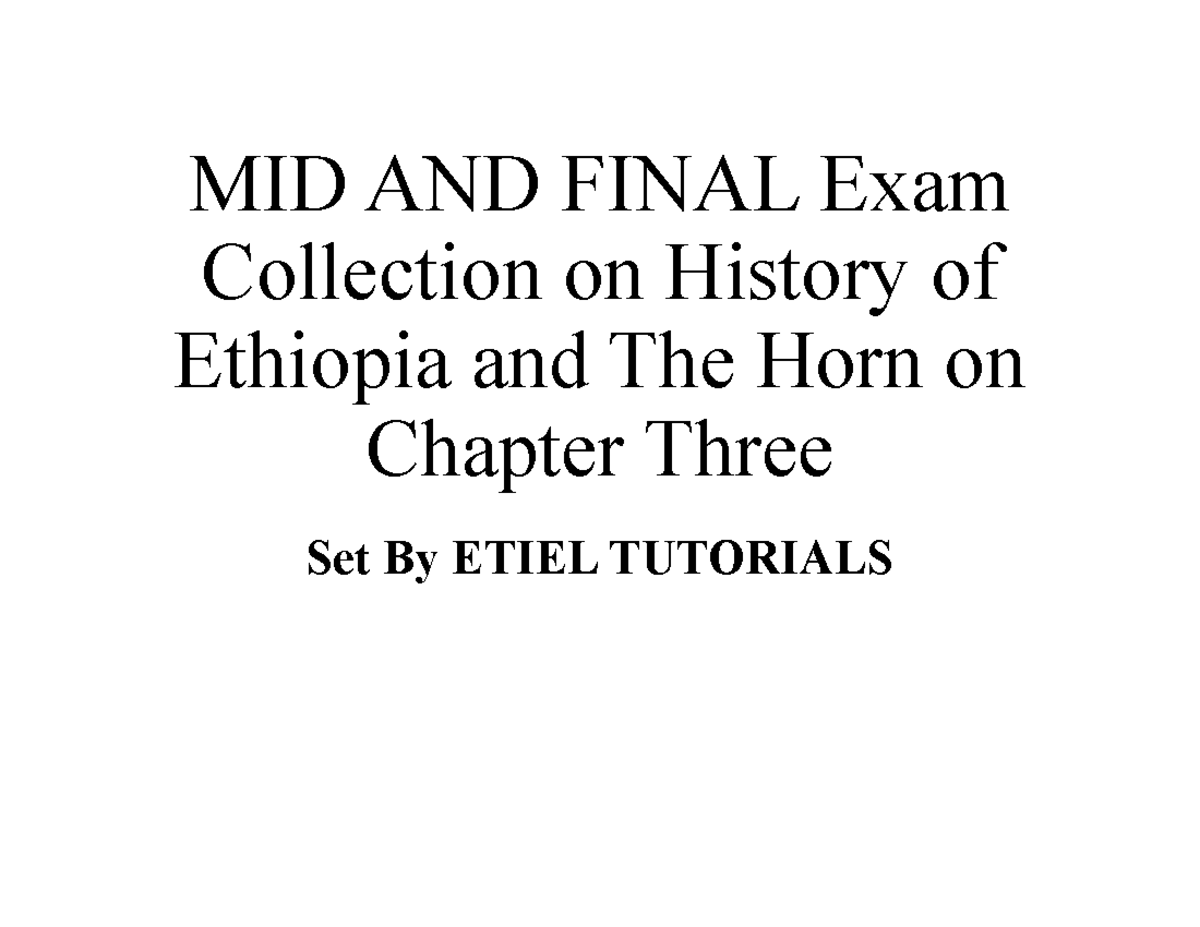 Chapter three mid example collection - MID AND FINAL Exam Collection on ...