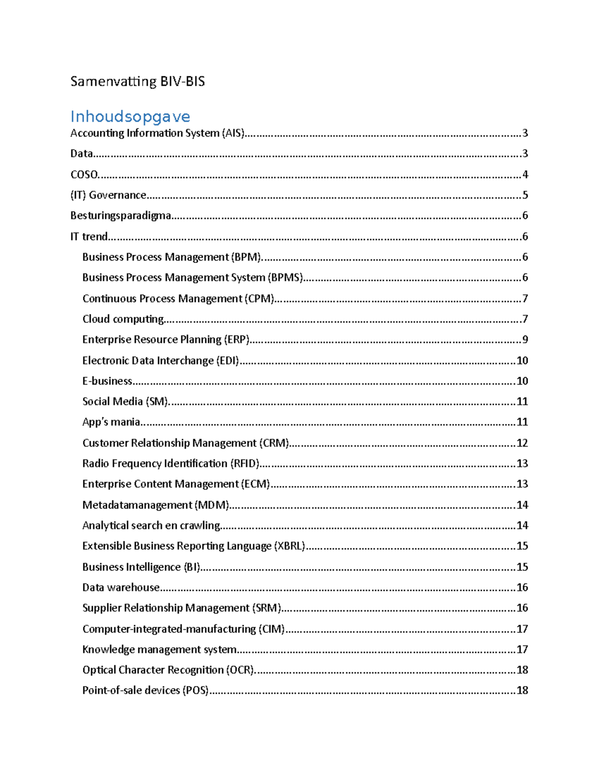 Samenvatting BIV-BIS ADAM - Samenvatting BIV-BIS Accounting Information System - Studeersnel