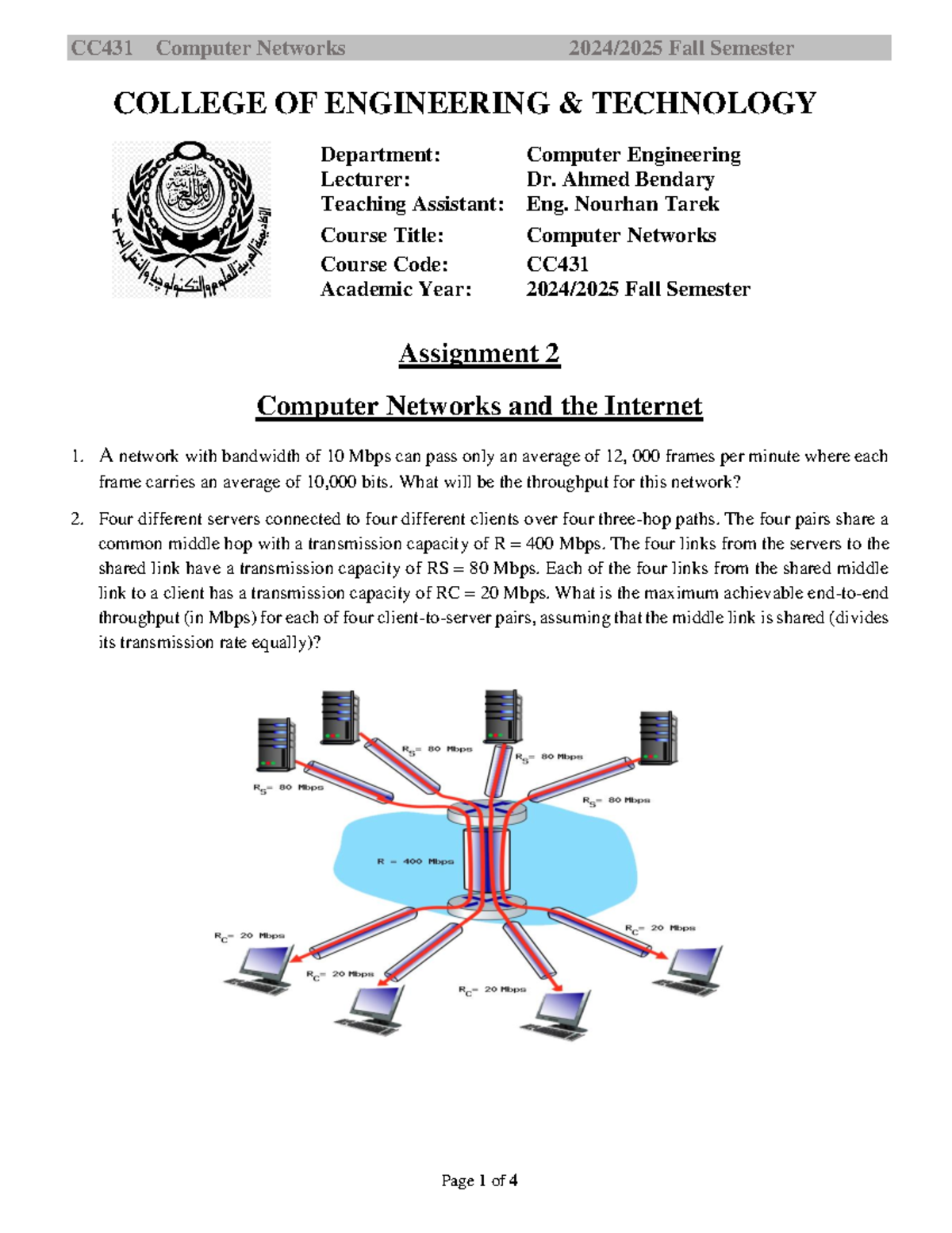 Assignment 2 - ssssssss - COLLEGE OF ENGINEERING & TECHNOLOGY ...