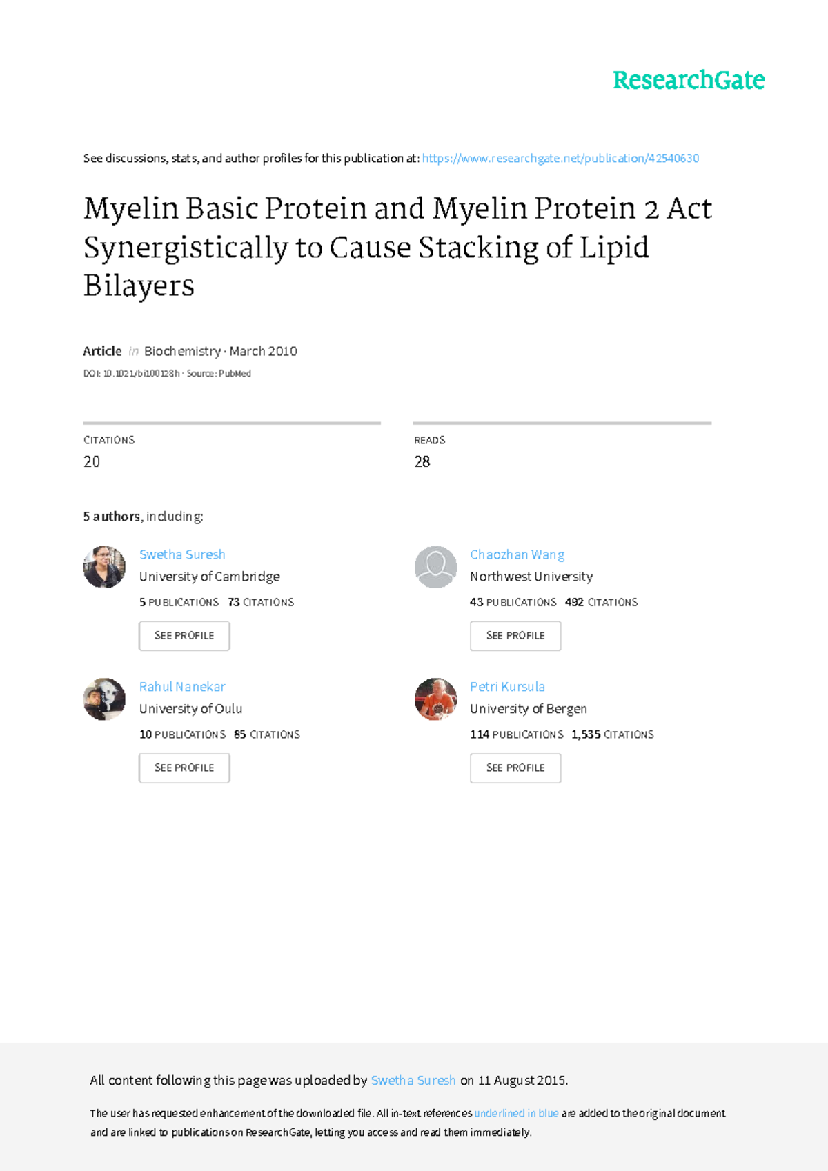 Myelin basic protein - Organic Chemistry - See discussions, stats, and ...