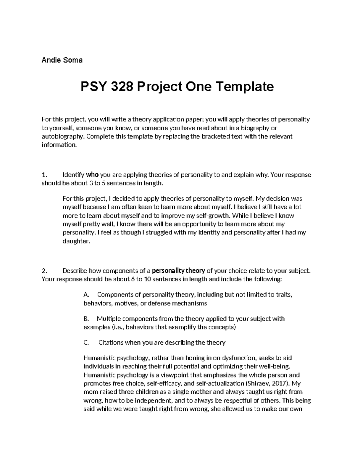 PSY 328 Project One Template - Andie Soma PSY 328 Project One Template ...