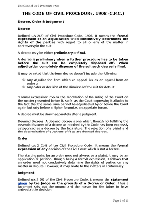 CPC notes - Meaning and essentials of the suit under CPC ...