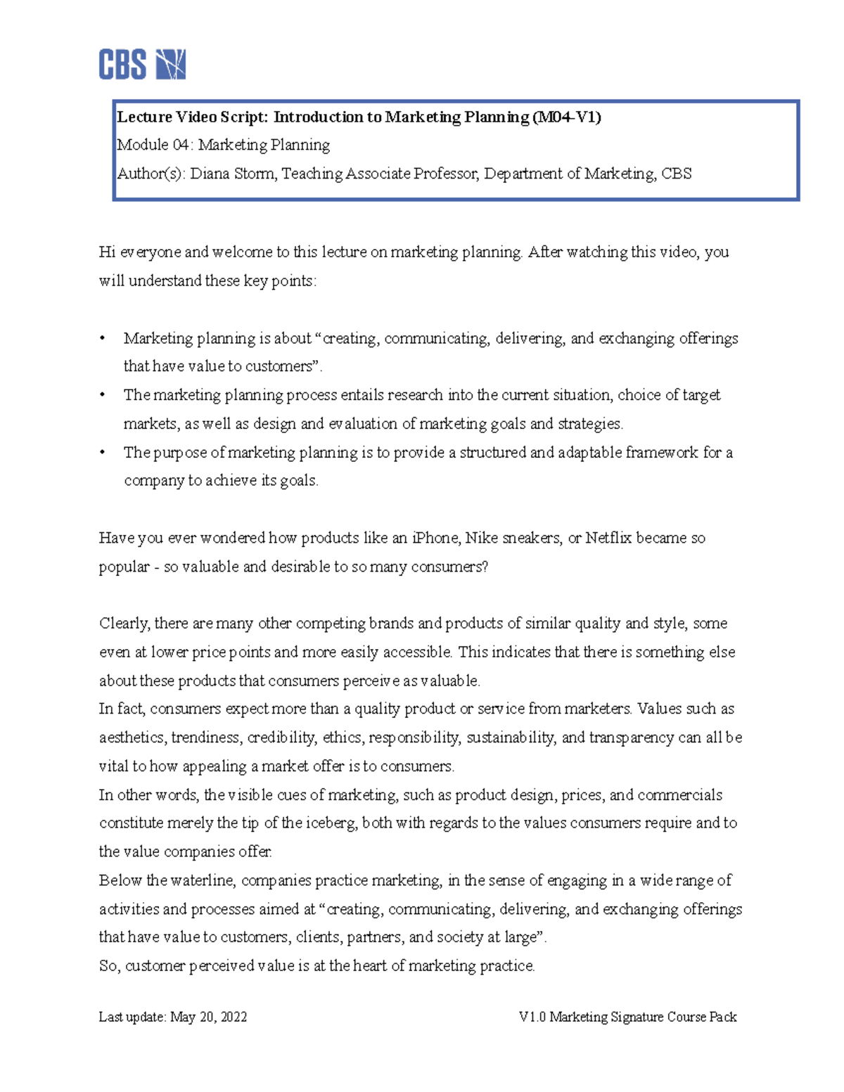 M04-V1-Script-Introduction to Marketing Planning - Hi everyone and ...