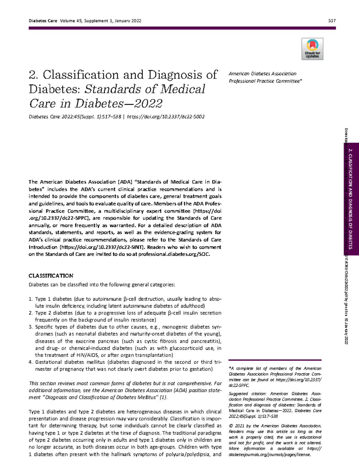 DM clasificacion y Dx - Artículos - 2. Classification and Diagnosis of ...
