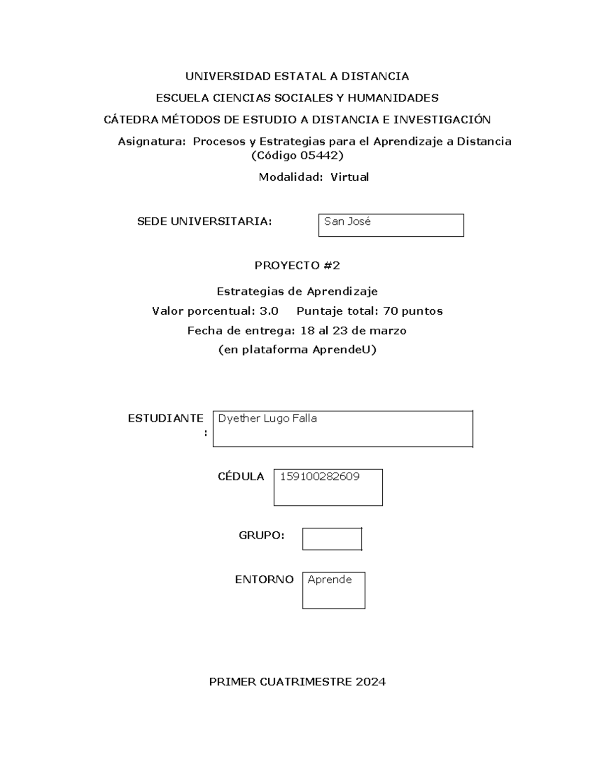 0 5442 P2 asdfggh - UNIVERSIDAD ESTATAL A DISTANCIA ESCUELA CIENCIAS ...