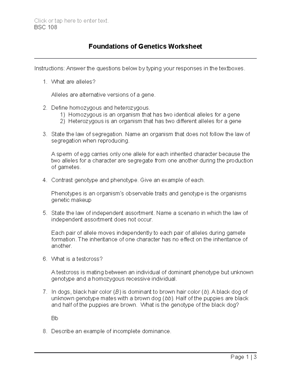 Foundations of genetics worksheet module 9 worksheet - Click or tap ...