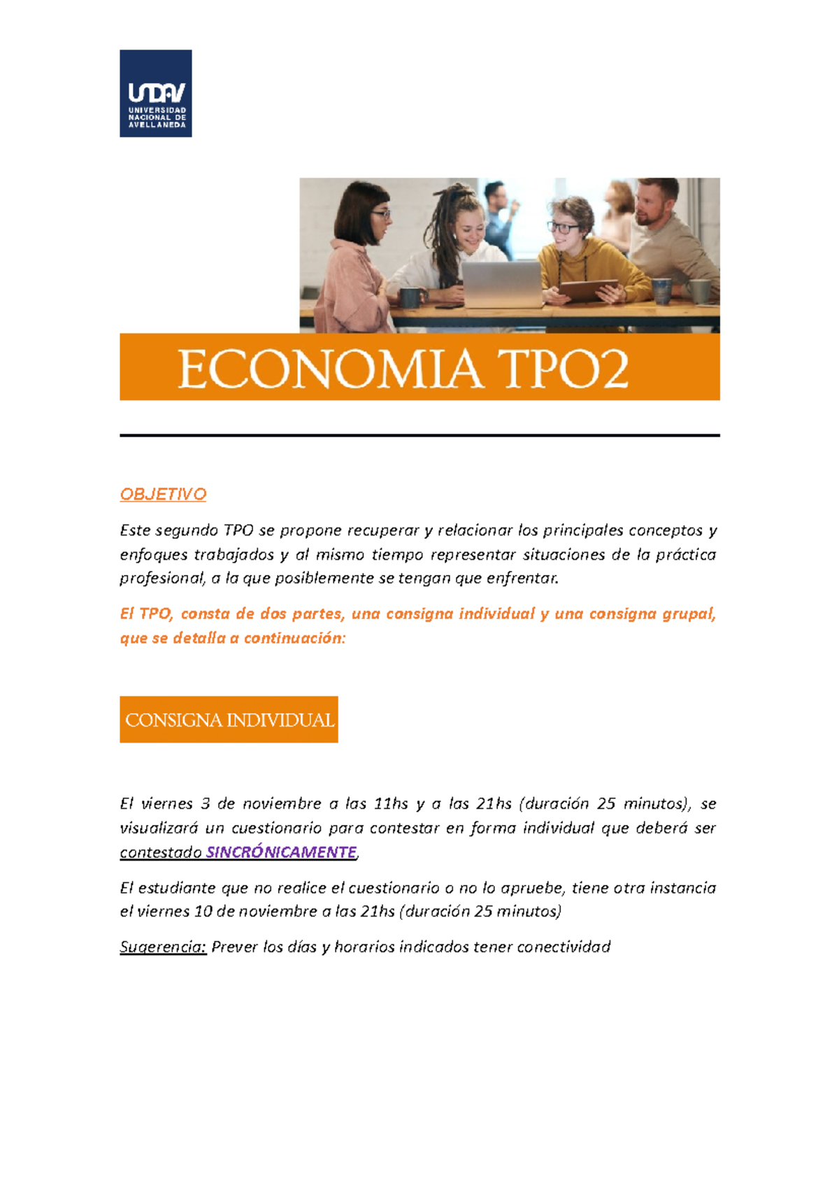 Economia - Consigna del TPO2- Año2023 - OBJETIVO Este segundo TPO se ...