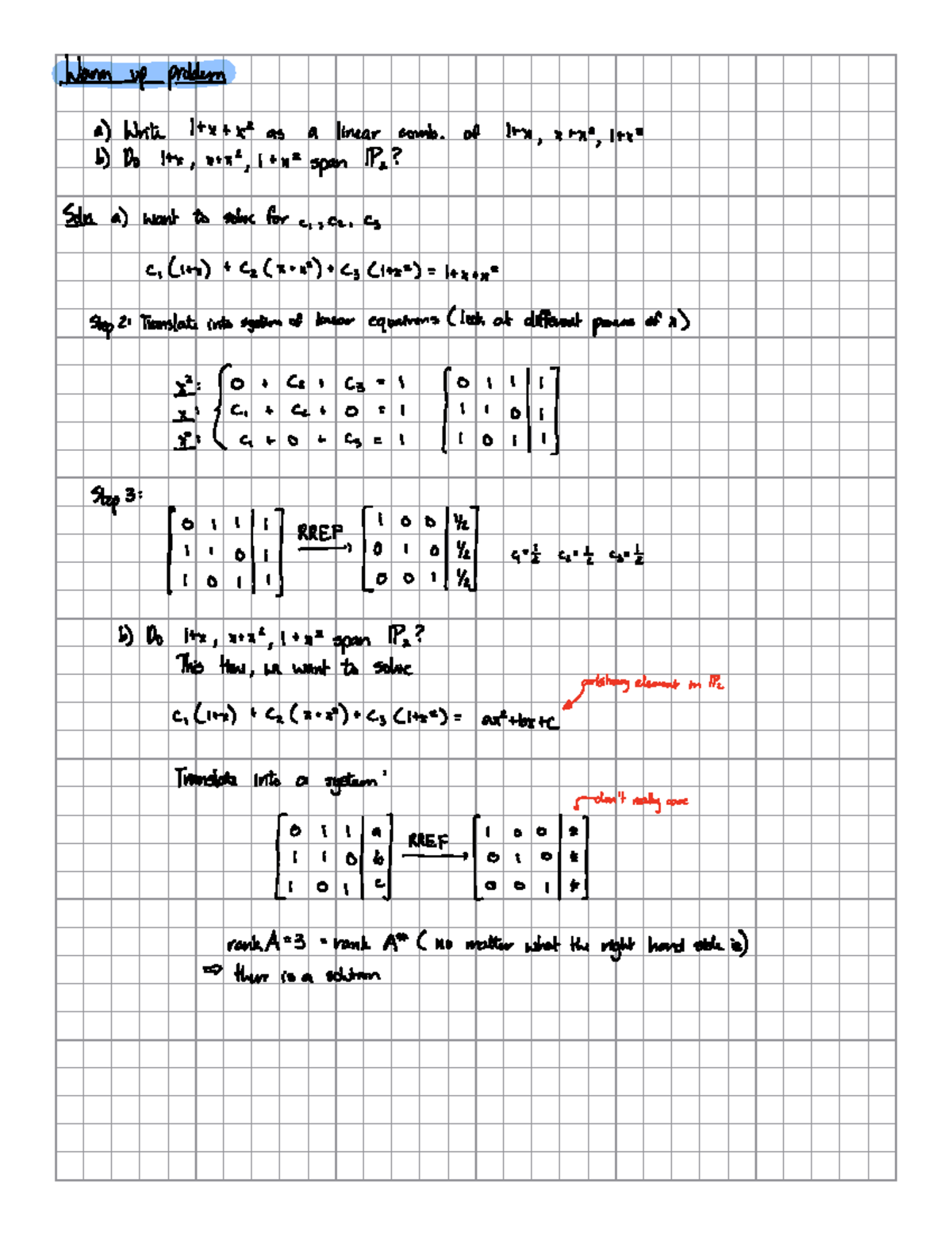 4 X 4 4 Spanning Sets Iup Problem A Write I Txt X As A Linear Comb Of