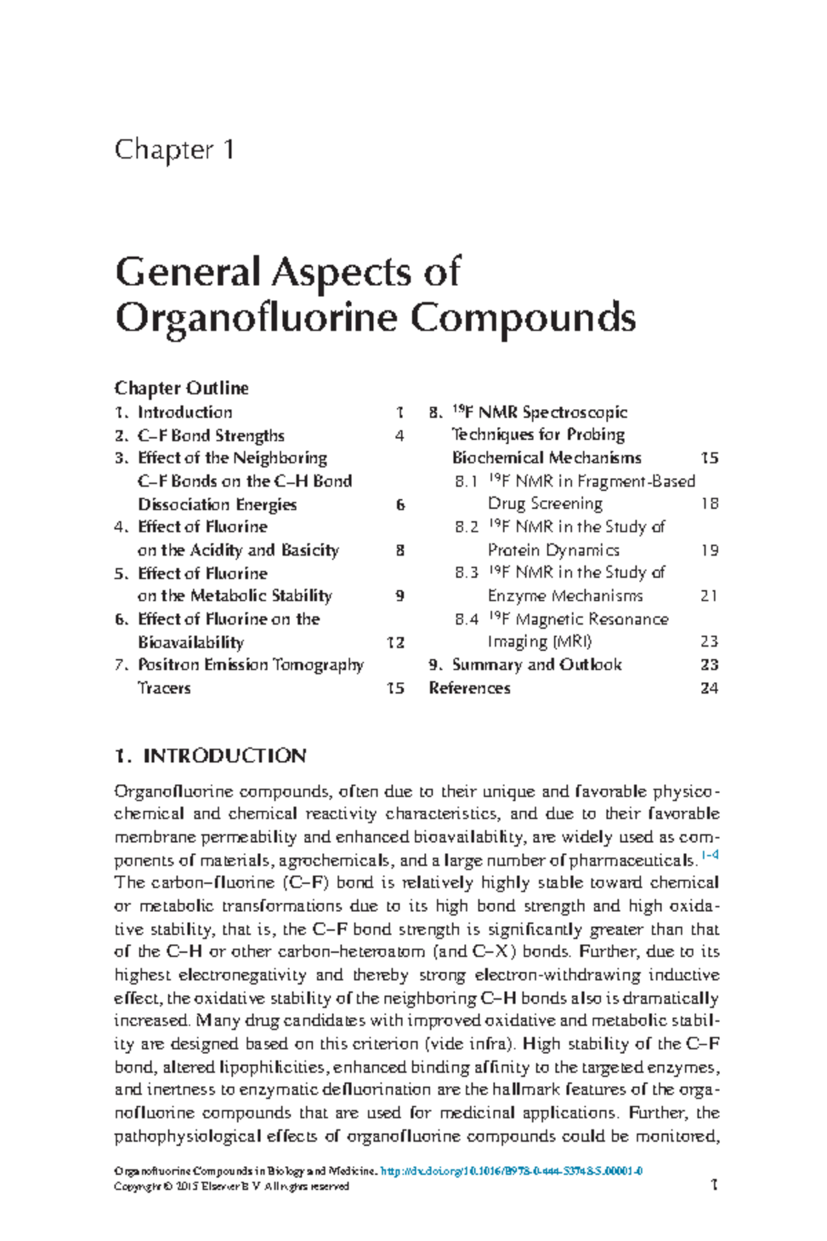 General Aspects of organofluorine compounds - 1 Organofluorine ...