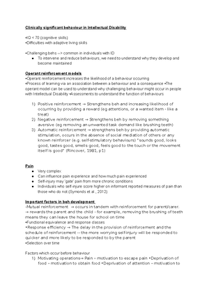 Clinical Psychology Practice Exam - Coursework 2020: Clinical Practice and Intellectual ...