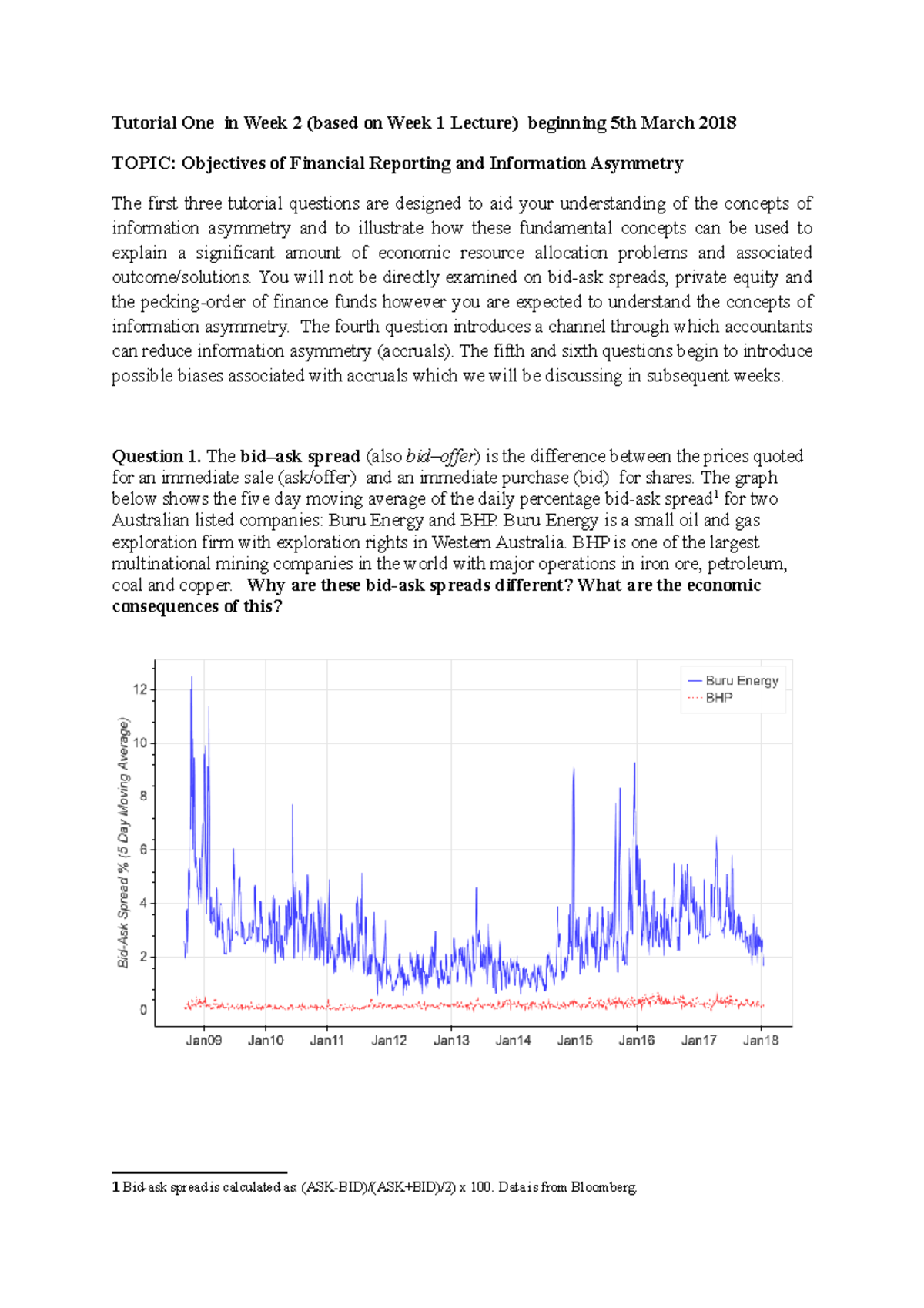 Tutorial One Questions - Tutorial One in Week 2 (based on Week 1 ...