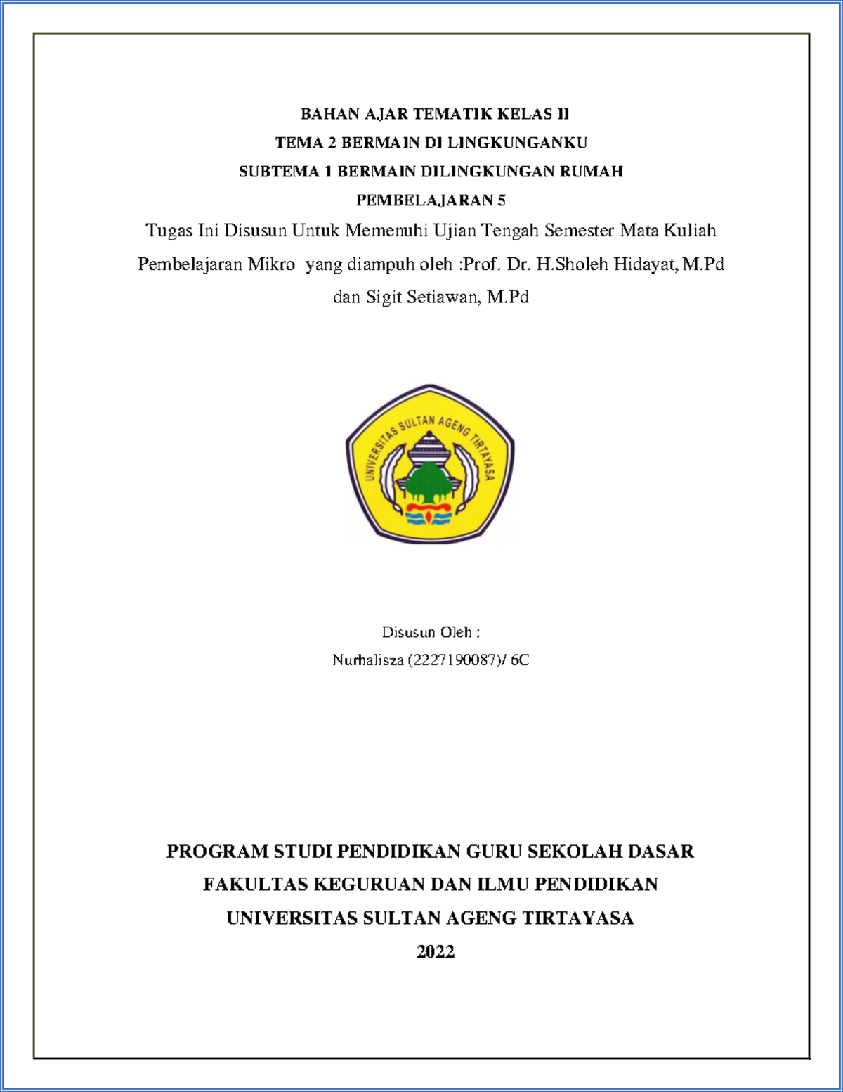 Bahan Ajar Kelas 2 Tema 2 Subtema 1 Pembelajaran 5 Bahan Ajar Tematik