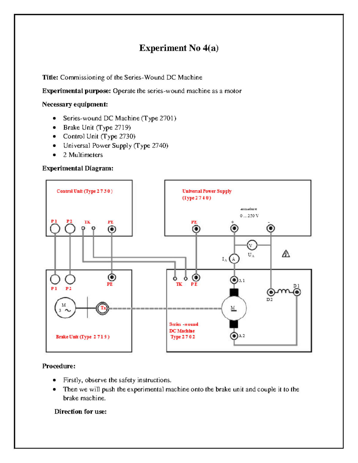EM LAB (4,5) - lab - Experiment No 4(a) Title: Commissioning of the ...