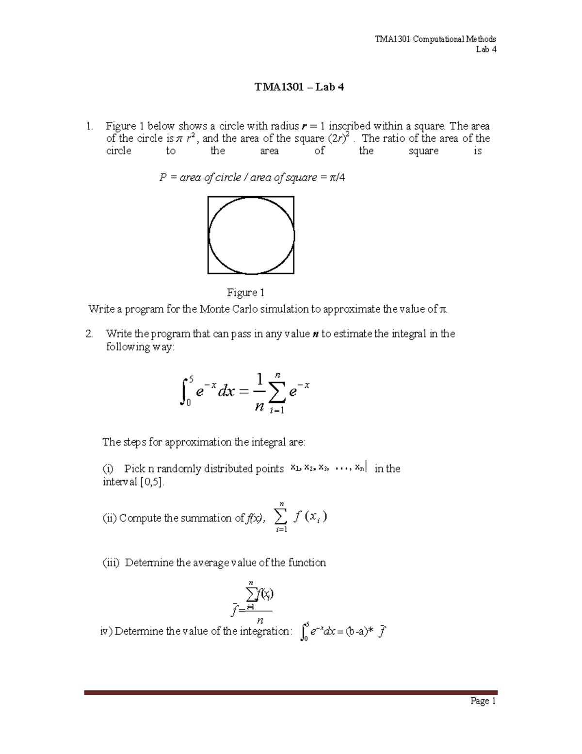 113623 Lab 04 T2 - Lab for freemat - TMA1301 Computational Methods Lab 4 TMA1301 Lab 4 1. Figure ...