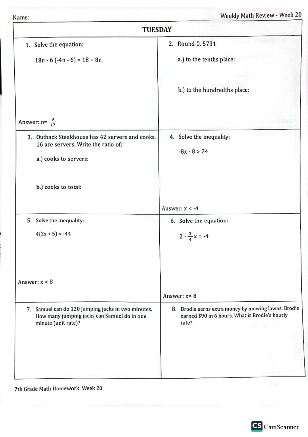 Week 20 Homework - CamScanner CamScanner - Studocu