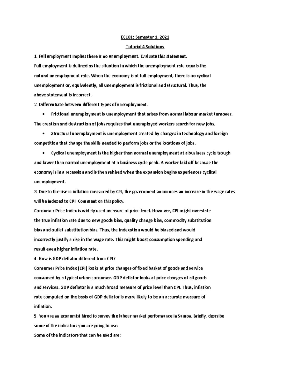 Tutorial 4 - Solution - EC101: Semester 1, 2021 Tutorial 4 Solutions ...