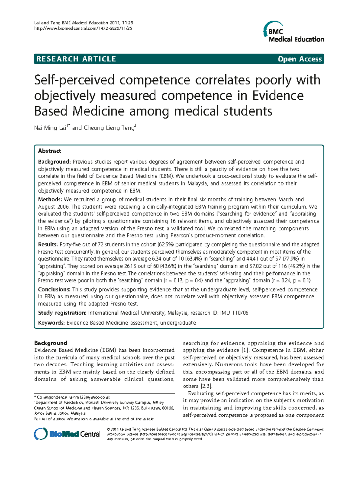 1472 6920 11 25 - R E S E A R C H A R T I C L E Open Access Self ...