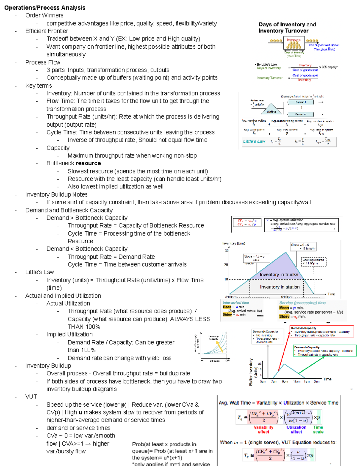 TO 313 Midterm Study Guide - Operations/Process Analysis - Order Winners - competitive ...