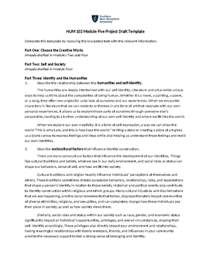 Module One Short Answer - Creating Meaning Through Creative Works I ...