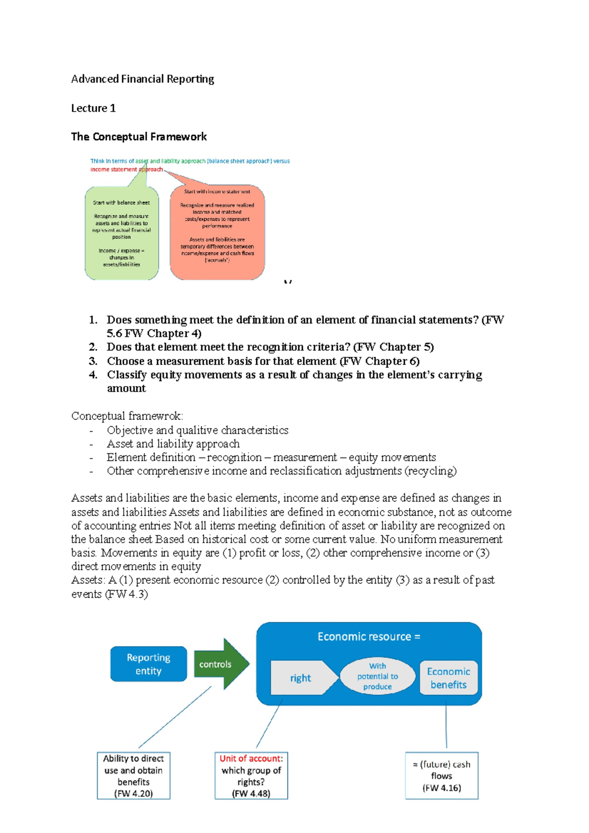 Advanced Financial Reporting - Advanced Financial Reporting Lecture 1 ...