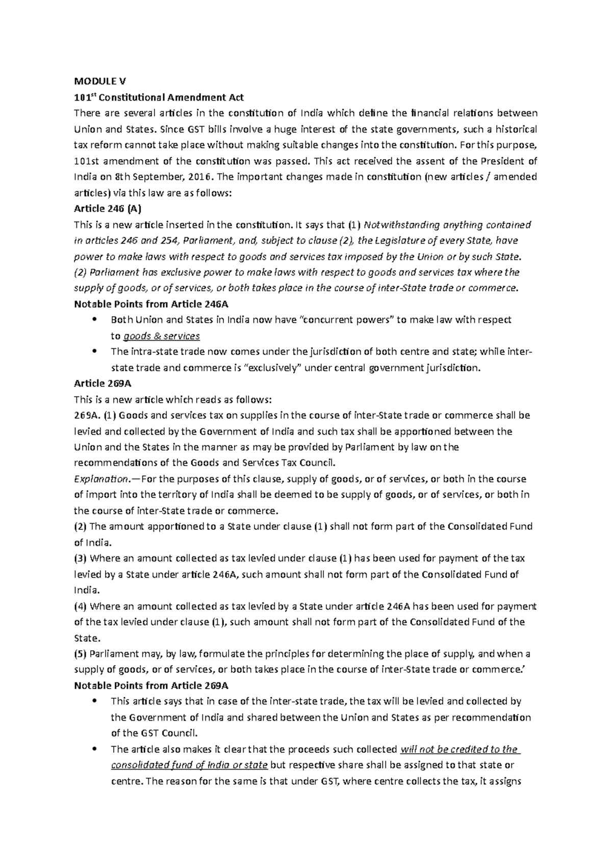 101st Constitutional Amendment Act - MODULE V 101 st Constitutional ...