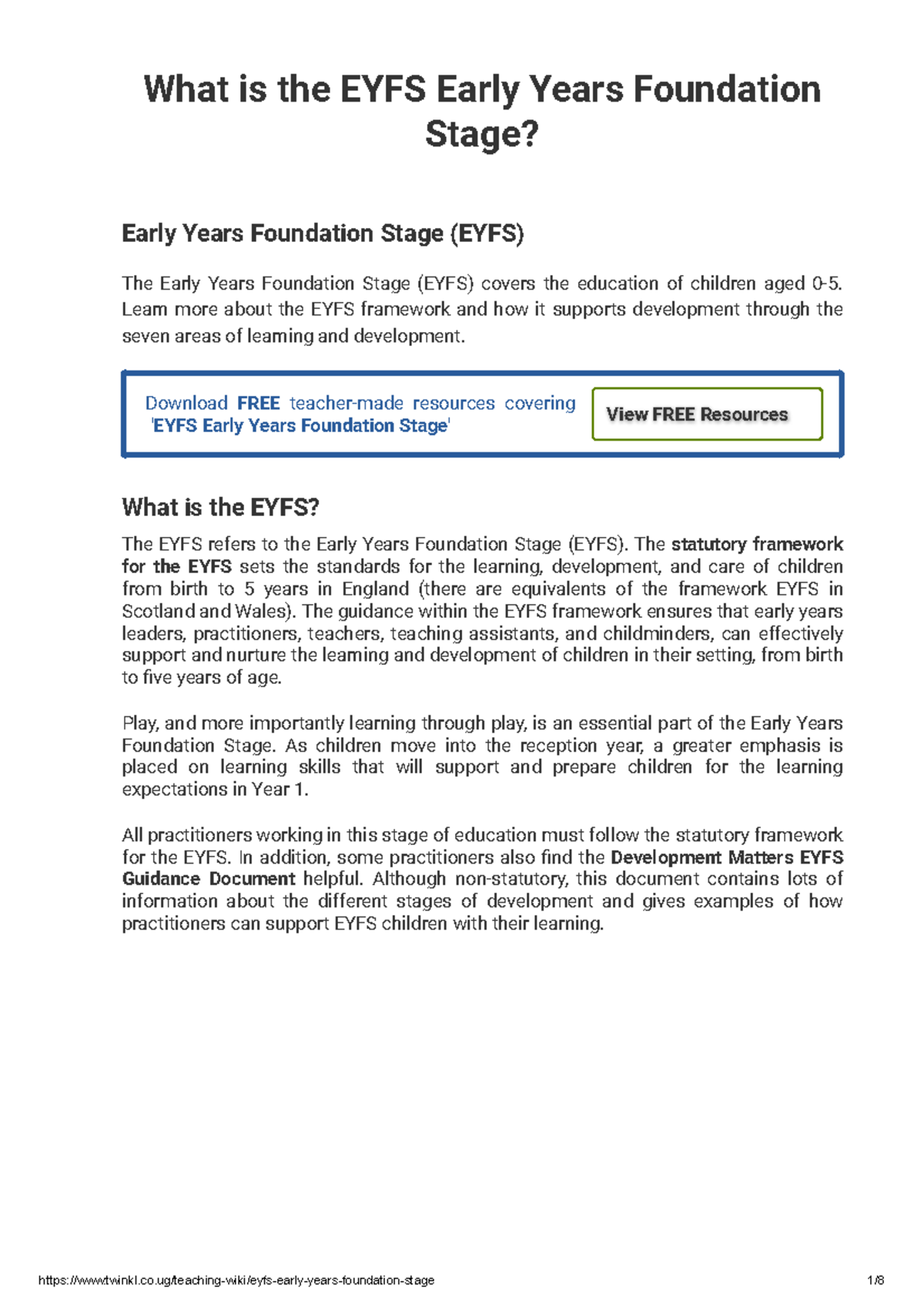 What is the Early Years Foundation Stage EYFS Twinkl - Early Years ...