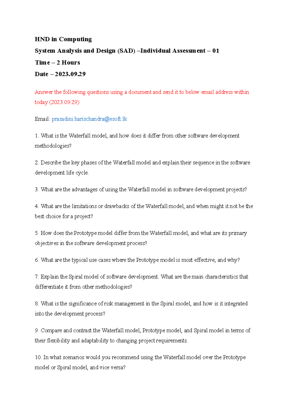 SAD 20230929 Tute - This is my documents - HND in Computing System ...