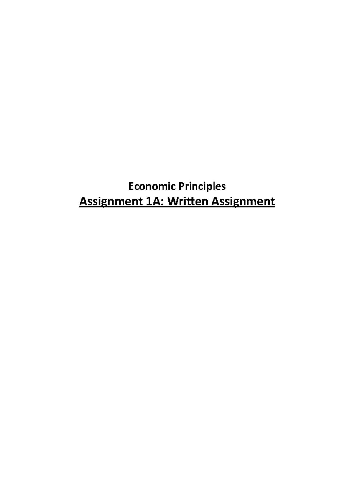 Economic Principles Assignment 1A - Economic Principles Assignment 1A ...