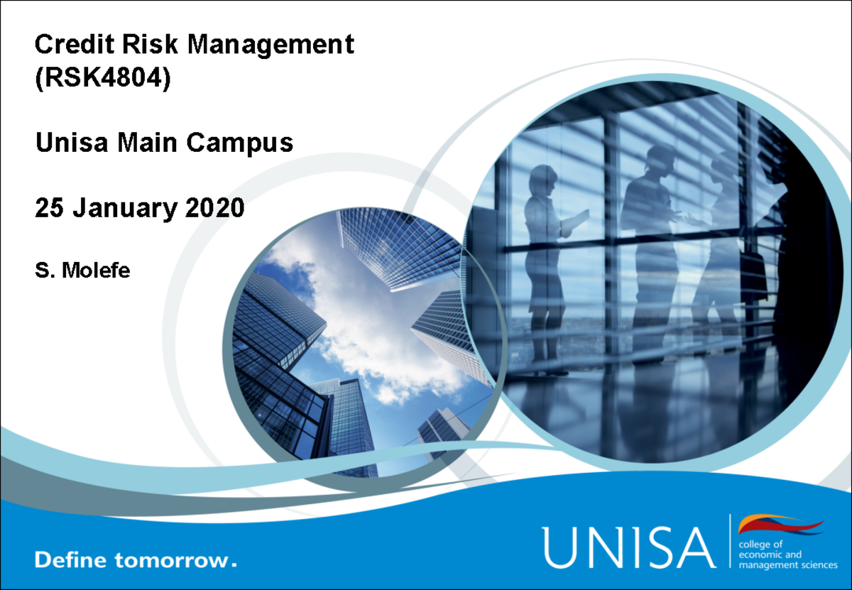 Additional Material S Sch 2020 copy SSJS - Credit Risk Management ...