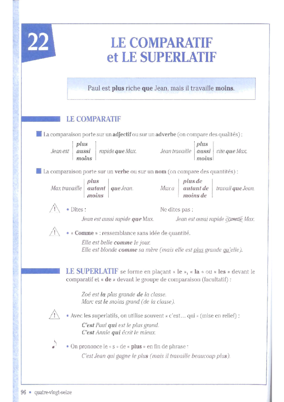 Comparatif et superlatif explication et exercices - matemáticas - Studocu