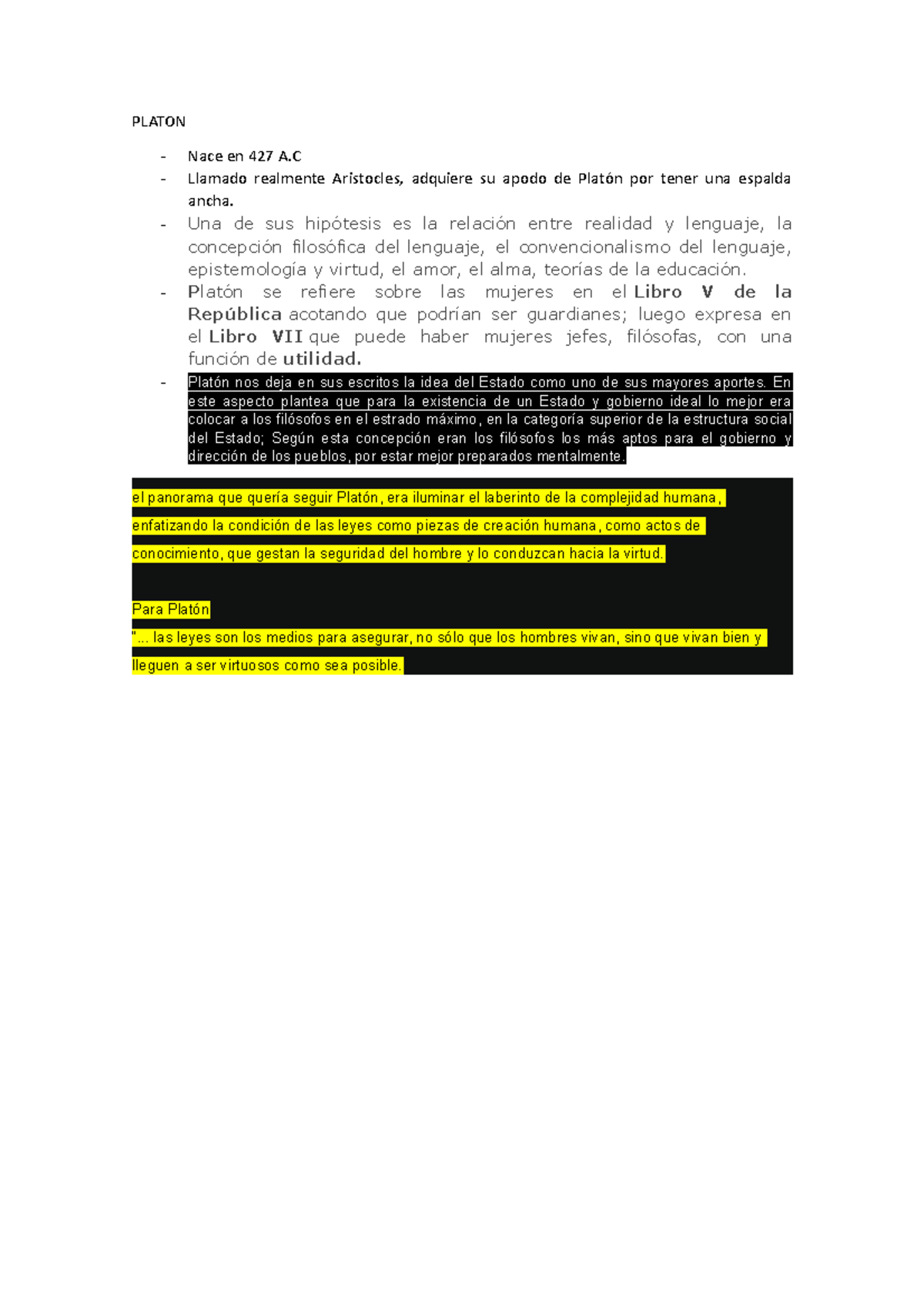 Platon - MANUAL ZOOM - PLATON - Nace en 427 A - Llamado realmente ...