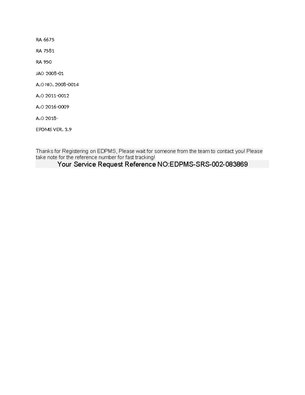 RA 6675 - yeah - BS Pharmacy - RA 6675 RA 7581 RA 950 JAO 2008- A NO ...