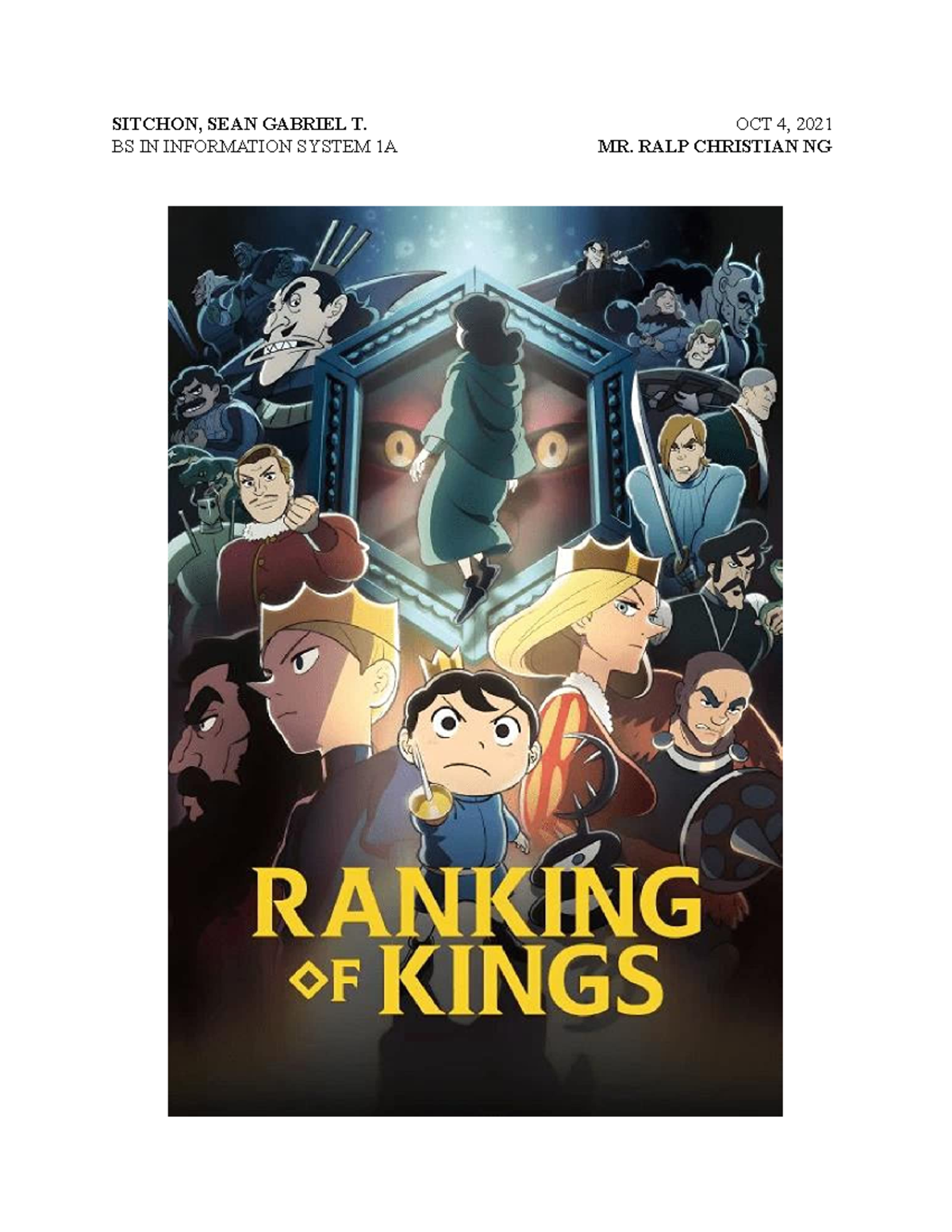 Anime review - sssssss - SITCHON, SEAN GABRIEL T. OCT 4, 2021 BS IN ...