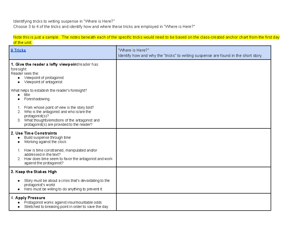 Where is here graphic organizer - Identifying tricks to writing ...
