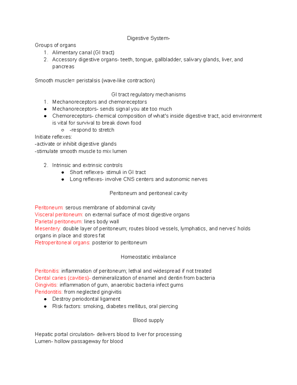 Digestive part 1 - GI tract and Regulatory Mechanisms - Digestive ...